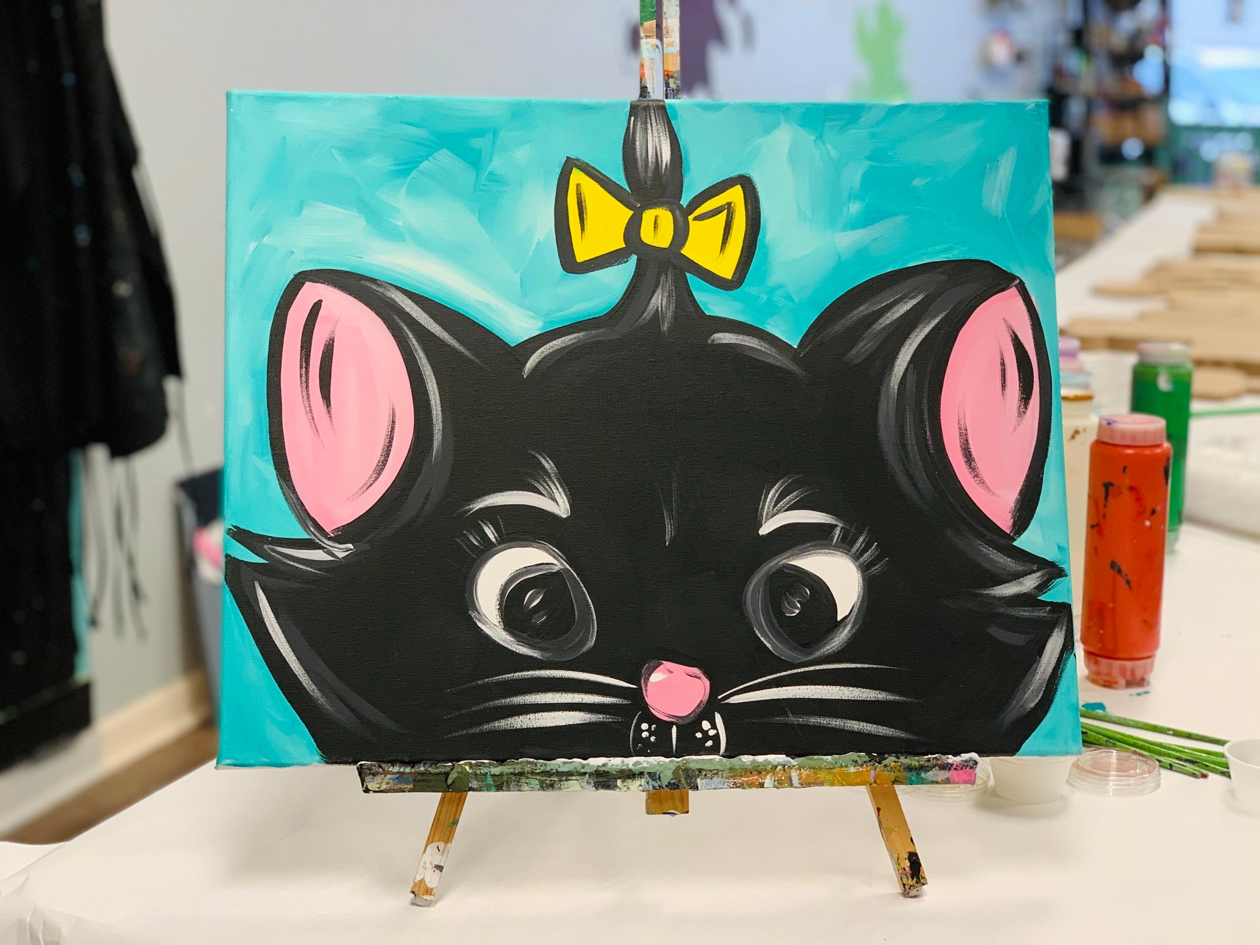 Painting to go kit: Kitty Cat | The Broken Brush Studio
