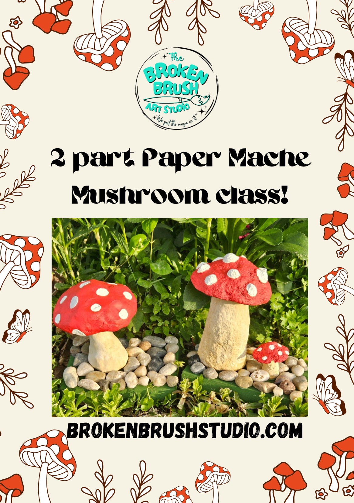 Paper Mache Mushrooms | The Broken Brush Studio