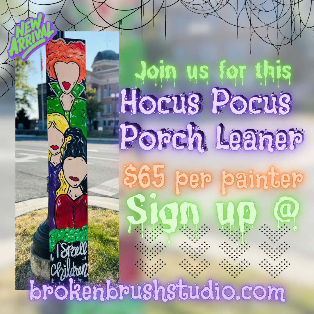 Hocus Pocus Porch Leaner | The Broken Brush Studio
