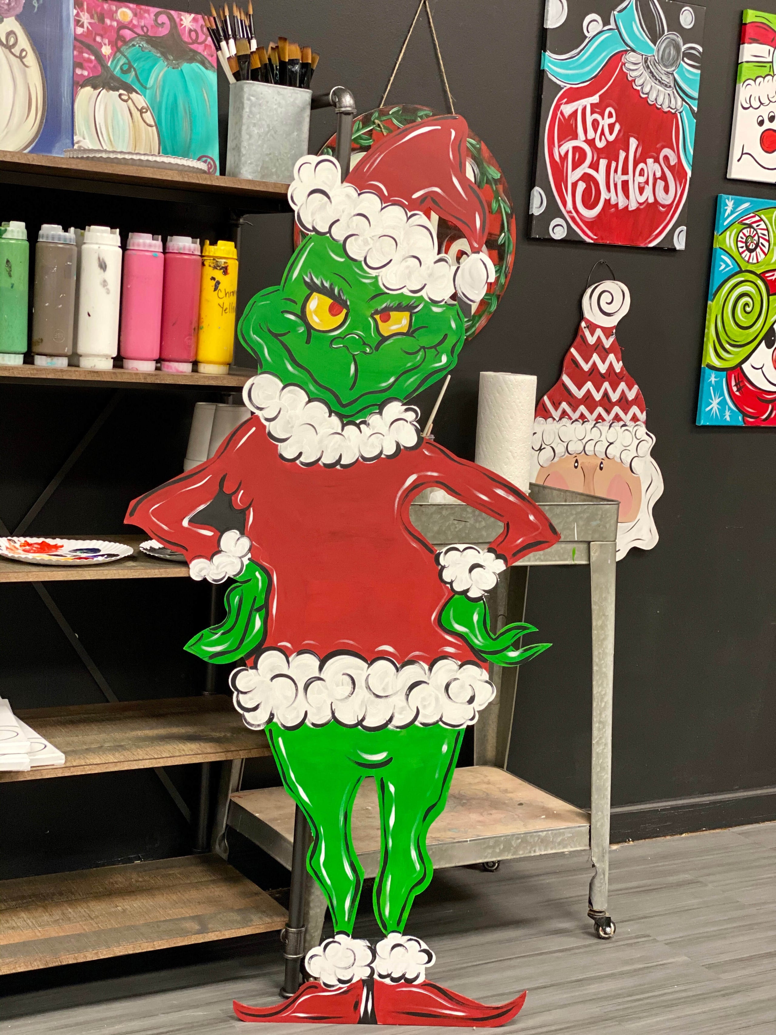 Painted Life size Grinch | The Broken Brush Studio